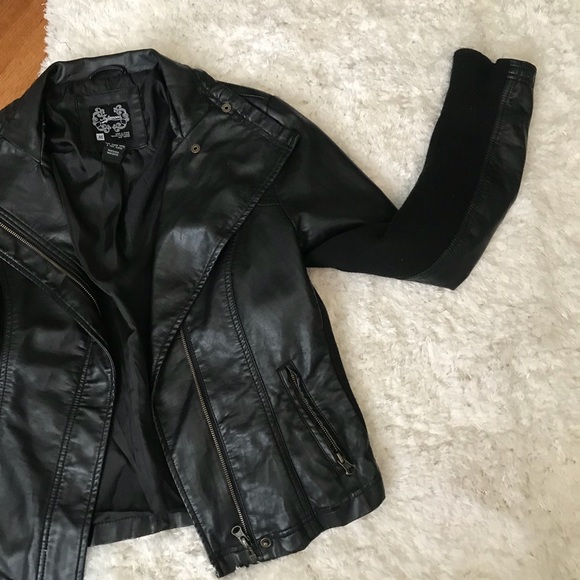 Infamous | Jackets & Coats | Infamous Black Vegan Leather Jacket Size M ...